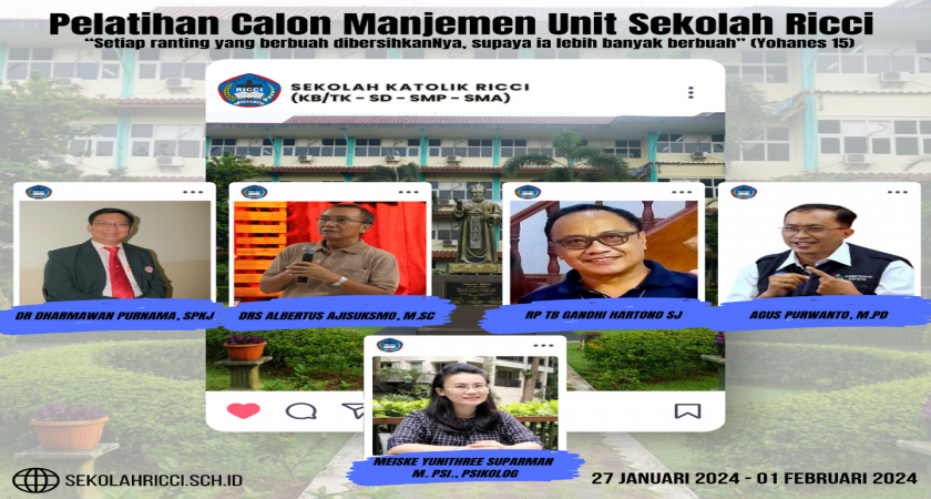 Pelatihan Calon Manajemen Unit Sekolah Ricci | SMA KATOLIK RICCI II